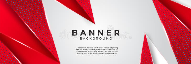 Modern Abstract Red Banner with Diagonal Lines, Wave, Circle, and ...
