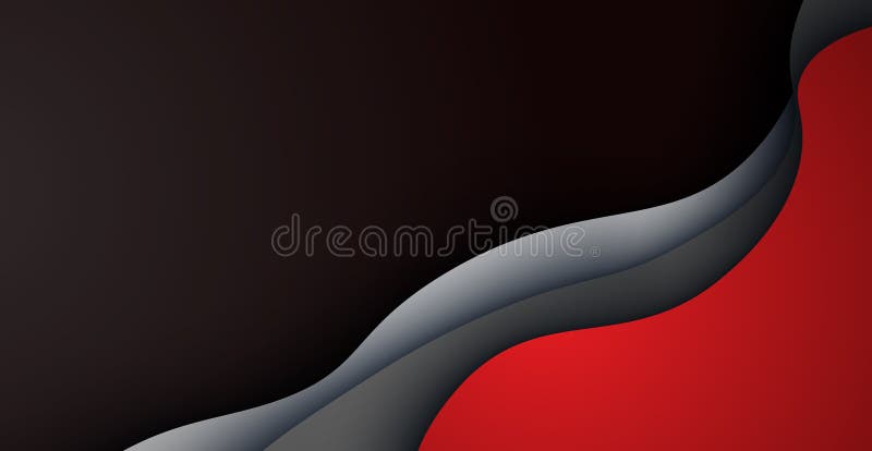 Modern Abstract Red, Gray, White with Simple Wavy Shape Overlap ...