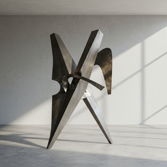 Modern Abstract Sculpture with Angular Lines and Geometric Shapes Made ...