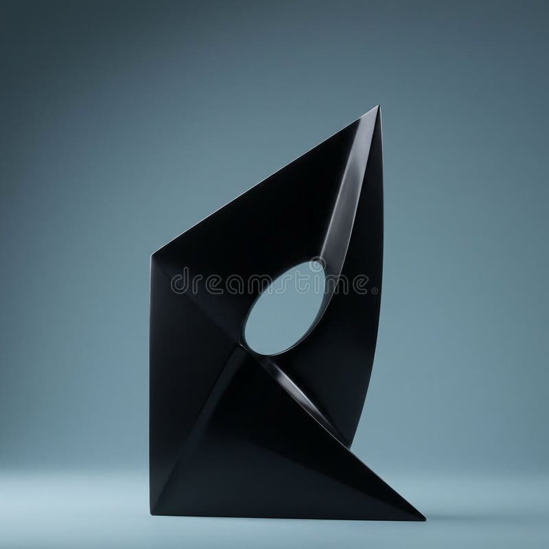 Modern Abstract Sculpture Featuring a Sleek, Angular Design with Two ...