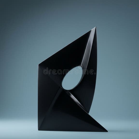 Modern Abstract Sculpture Featuring a Sleek, Angular Design with Two ...