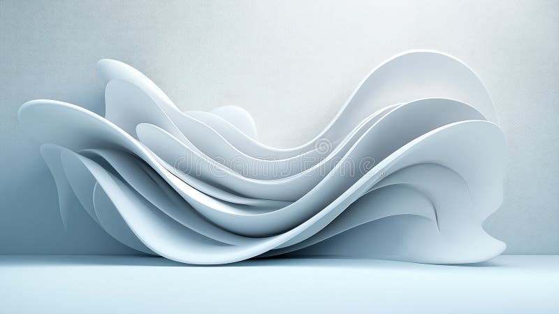 Modern Abstract Sculpture with Flowing Curves and Smooth Surfaces Stock ...