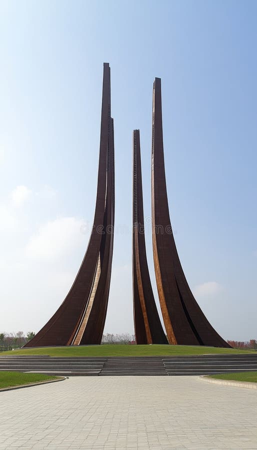 Modern Abstract Sculpture, Monument of Soaring Steel Structures ...