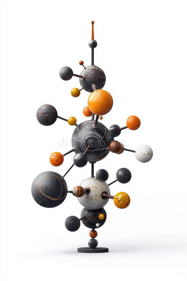 A Modern Abstract Sculpture Representing Atomic Structure with Various ...