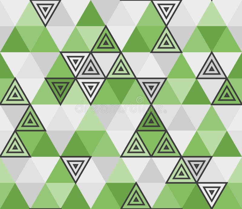 Seamless Geometric Green Pattern with Triangles Stock Illustration ...