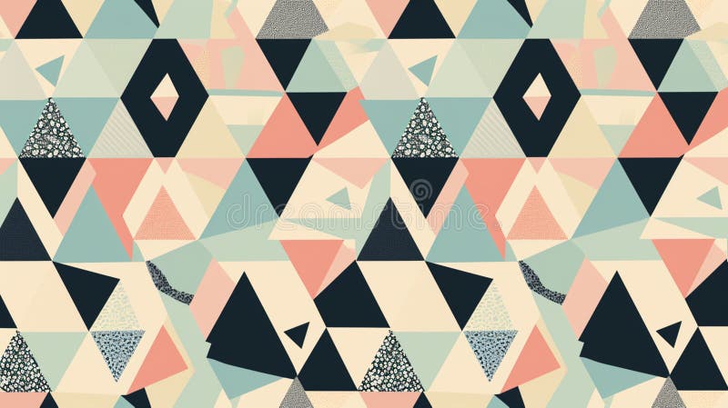 Modern Abstract Seamless Triangle Pattern. Scandinavian Style. Pastel ...