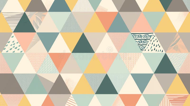 Modern Abstract Seamless Triangle Pattern. Scandinavian Style. Pastel ...