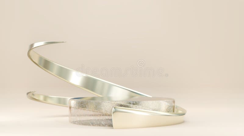 A Modern Abstract Setup Featuring a Glossy White Curved Structure ...