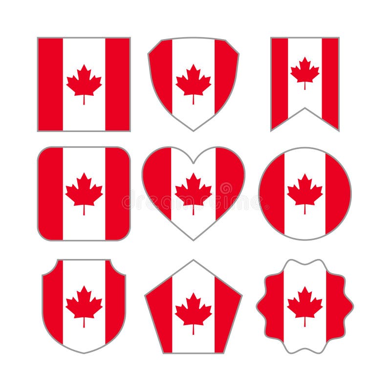 Modern Abstract Shapes of Canada Flag Vector Design Template Stock ...