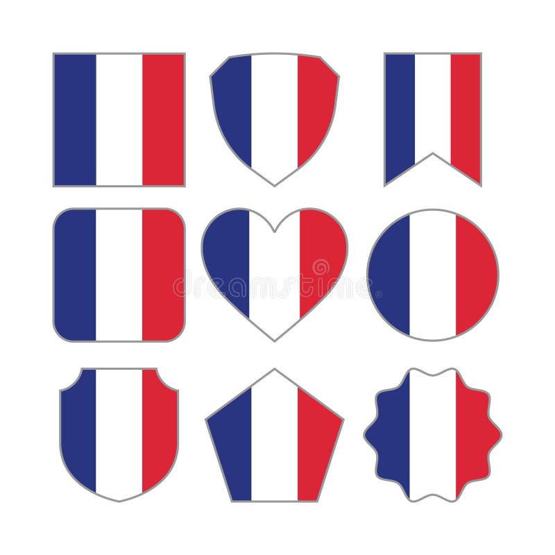 Modern Abstract Shapes of France Flag Vector Design Template Stock ...