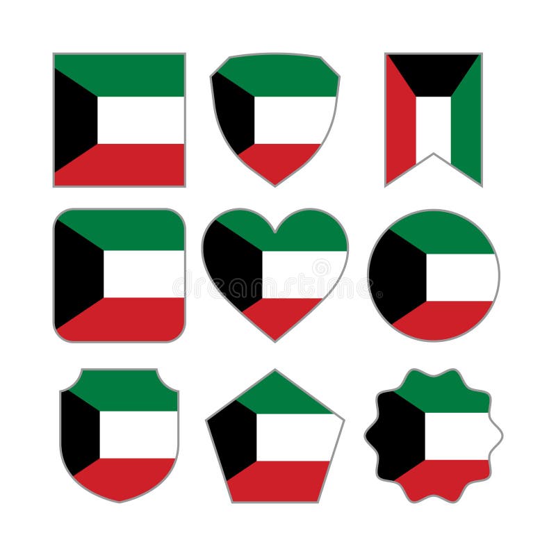 Modern Abstract Shapes of Kuwait Flag Vector Design Template Stock ...