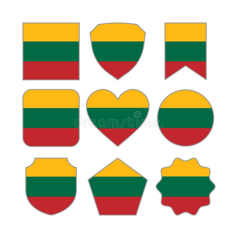 Modern Abstract Shapes of Lithuania Flag Vector Design Template Stock ...