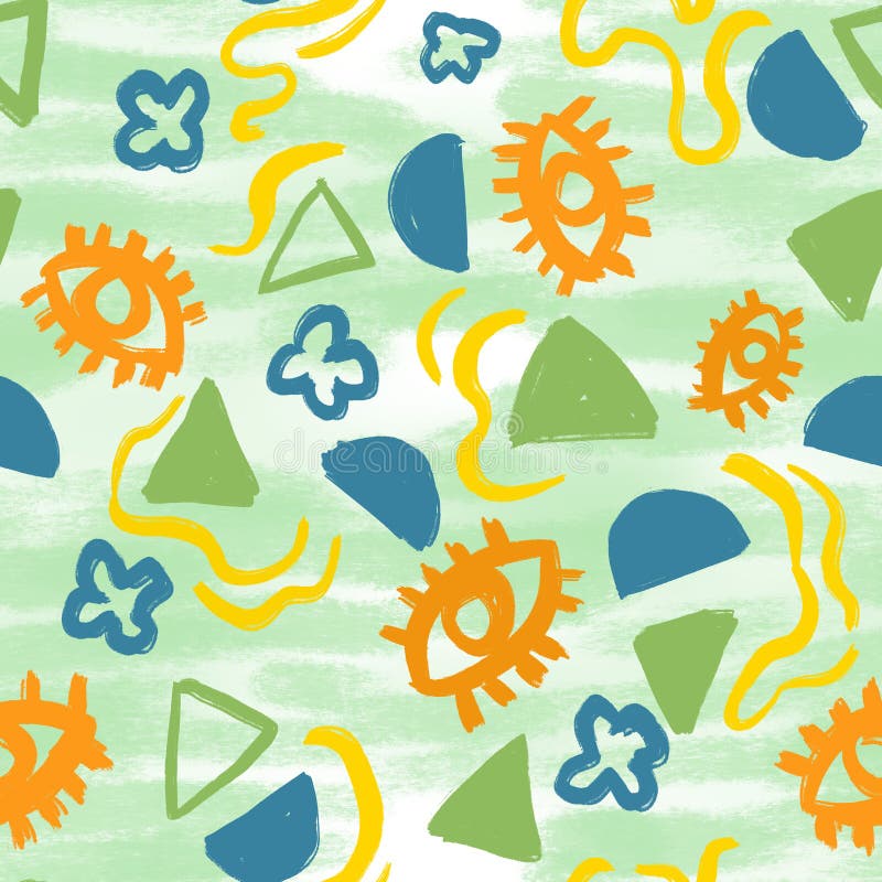 Modern Abstract Shapes Pattern Design Stock Illustration - Illustration ...