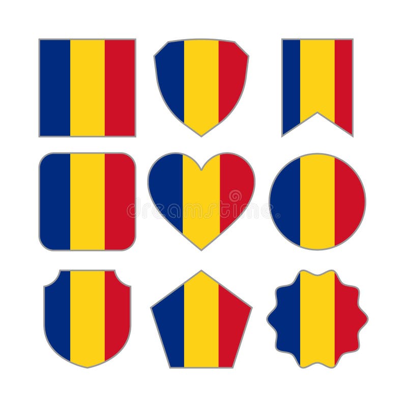 Modern Abstract Shapes of Romania Flag Vector Design Template Stock ...