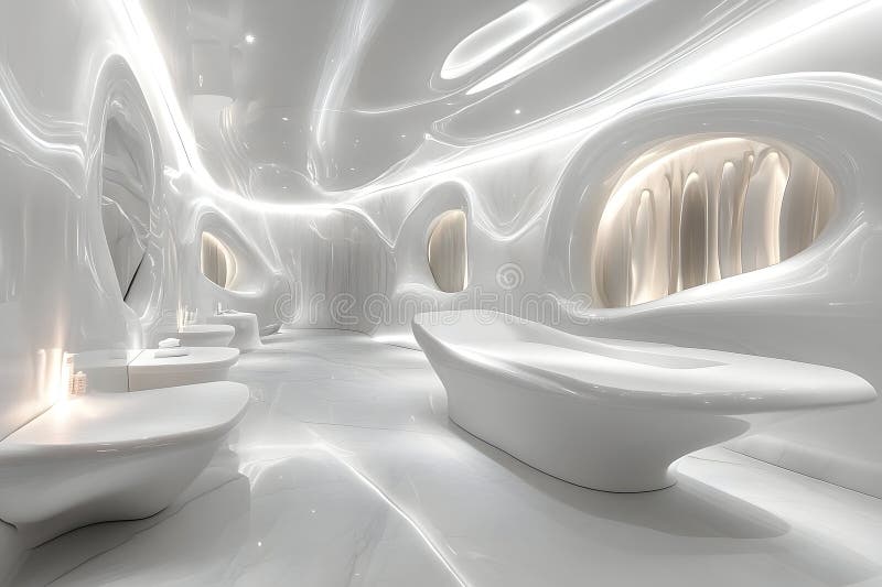 Modern, Abstract Spa Interior Design Featuring Organic Curves Stock ...