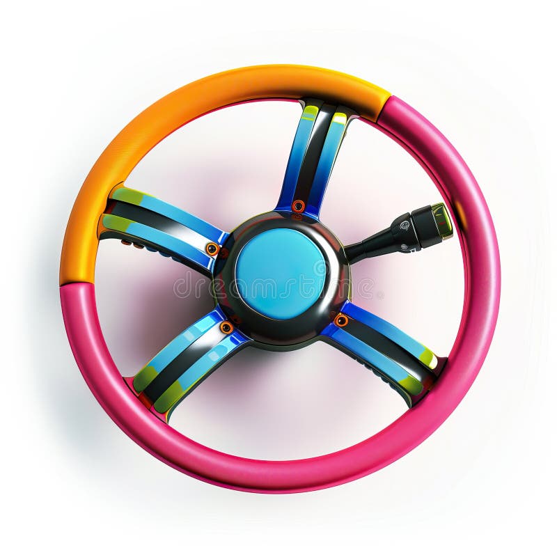 Modern Abstract Steering Wheel Design on White Background. Control ...
