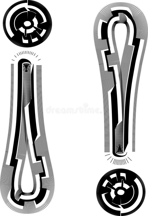 Modern Abstract Striped Design Exclamation Mark Symbol with Lines Stock ...