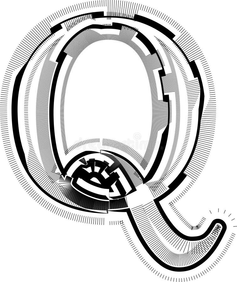 Modern Abstract Striped Design with Lines LETTER Q Stock Vector ...