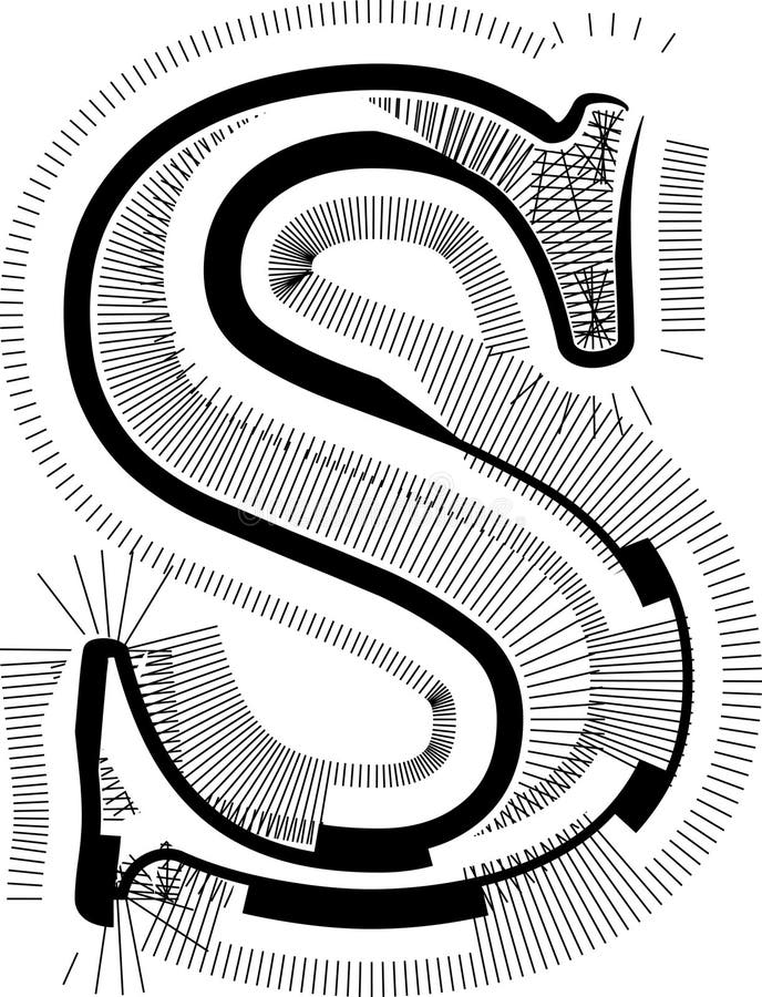 Modern Abstract Striped Design with Lines LETTER S Stock Vector ...