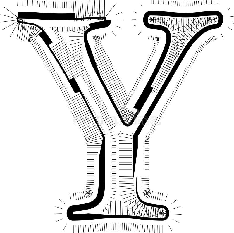 Modern Abstract Striped Design with Lines LETTER Y Stock Vector ...