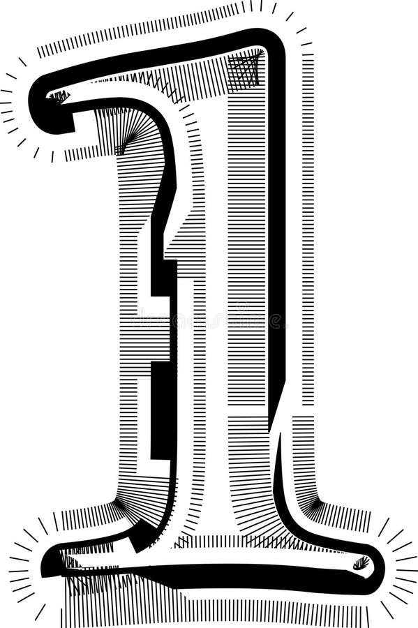 Modern Abstract Striped Design with Lines Number 1 Stock Vector ...