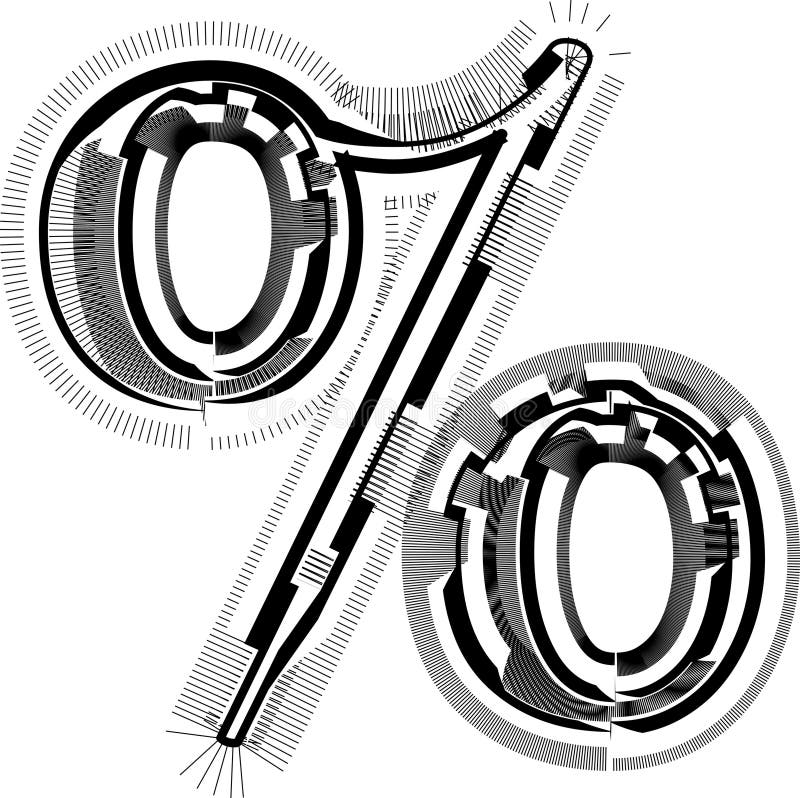 Modern Abstract Striped Design Percent Symbol with Lines Stock Vector ...