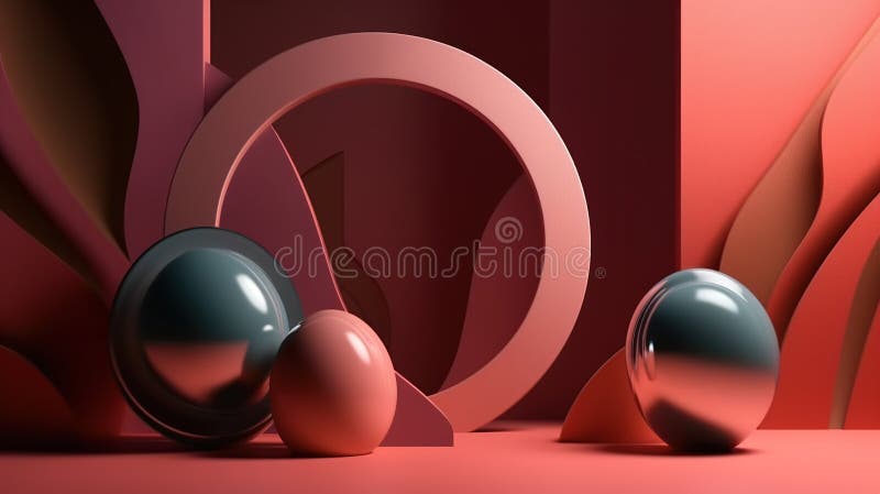 Modern, Stunning 3d Bg, for Product Presentation, Spherical, Pink and ...