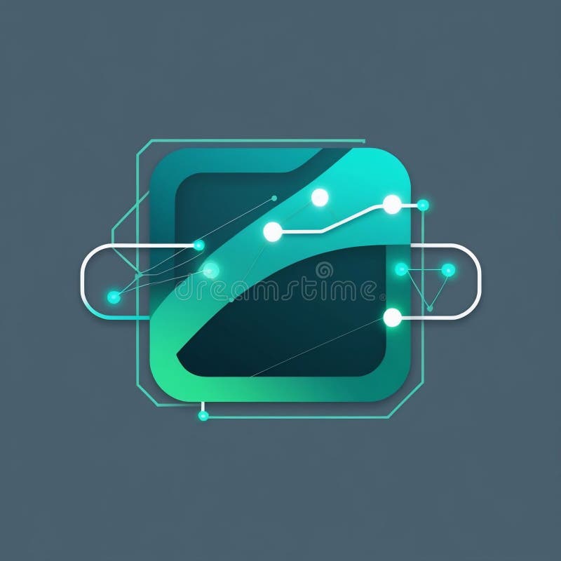 Modern Abstract Technological Icon with Connected Elements Stock ...
