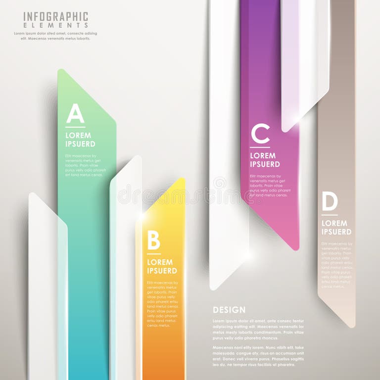 Modern Abstract Translucent Arrow Bar Chart Infographic Stock Vector ...