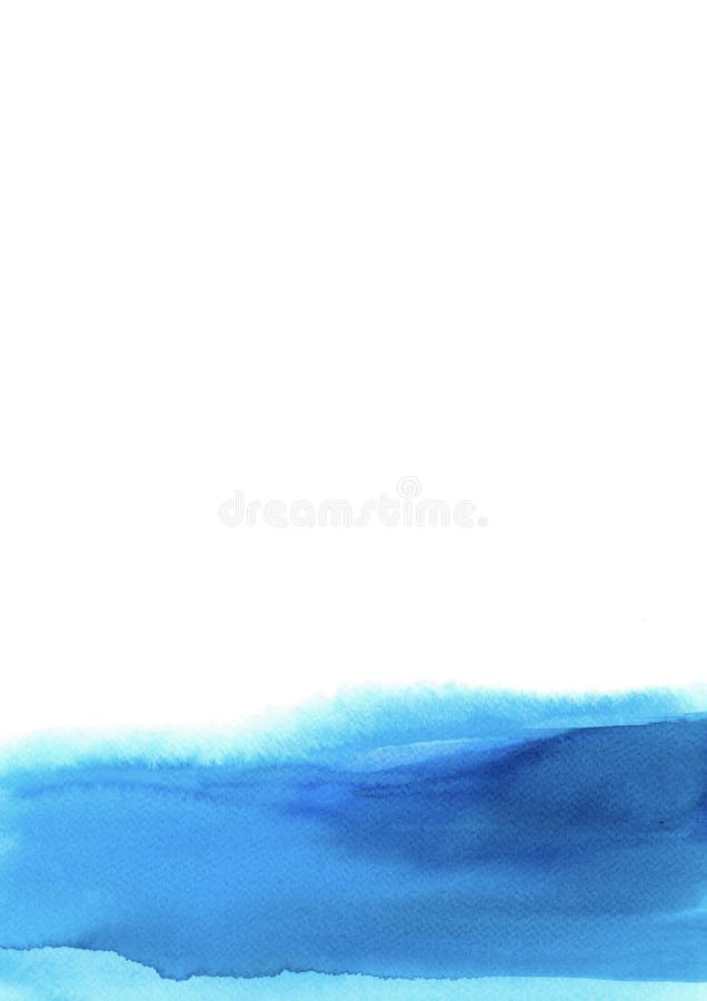 Modern Abstract Turquoise Blue Wave Hand Painted in Watercolor Stock ...