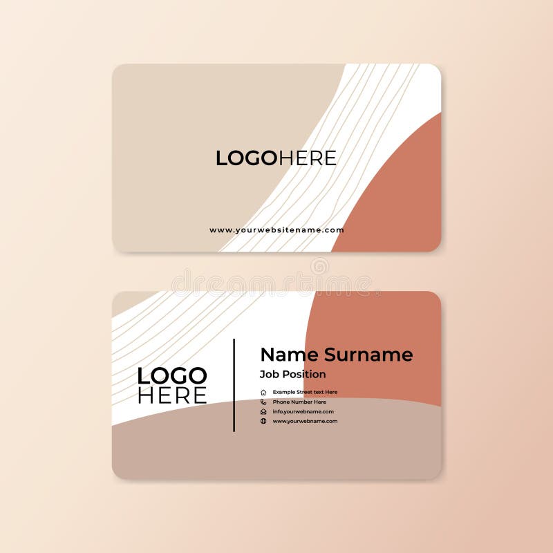 Modern Abstract Two Fold Business Card Design Stock Vector ...