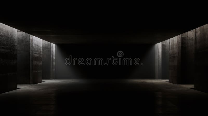 Modern Abstract Underground Architecture with Dramatic Lighting and ...