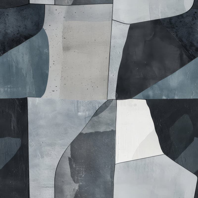 Modern Abstract Urban Wall Mural Art in Monochrome Palette Stock Image ...