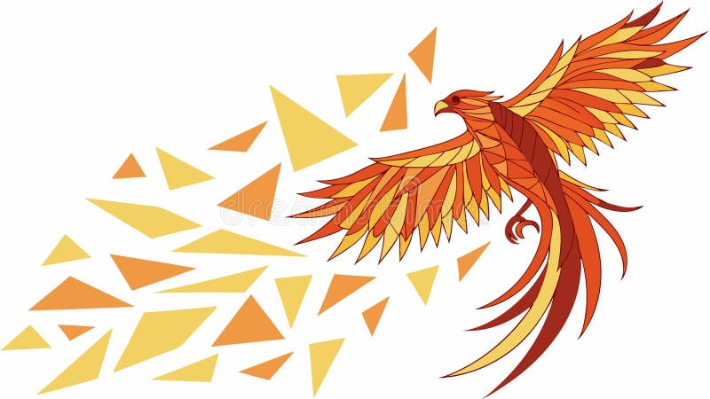 Geometric Phoenix Flying Abstract Vector, Vector Design Generative AI ...