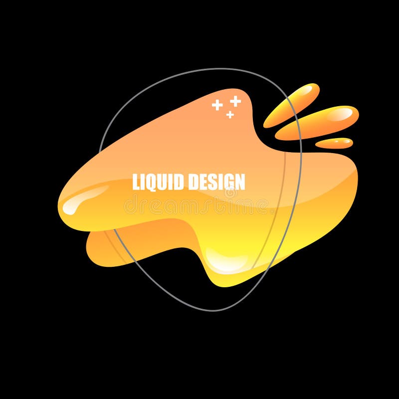 Modern Abstract Vector Orange Banner on Solid Black Background ...