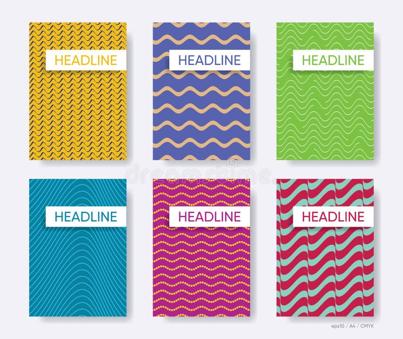 Modern Abstract Vector Wavy Line Brochure Covers Stock Vector ...