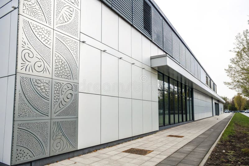 Modern Abstract Architecture Detail of Metallic Facade Building with ...