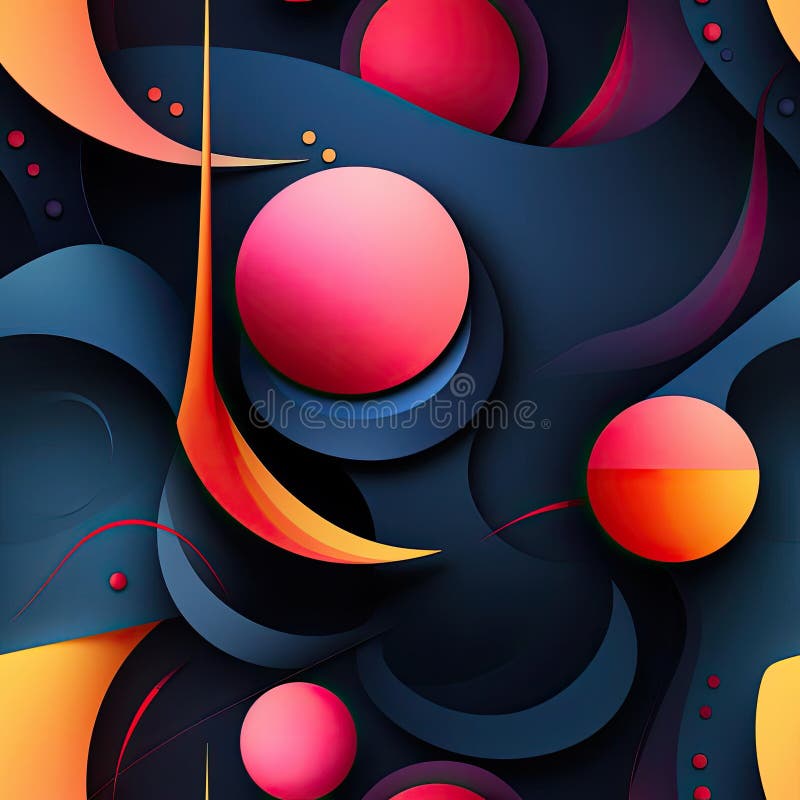 Modern Abstract Wall Art with Vibrant Colors and Abstract Shapes (tiled ...
