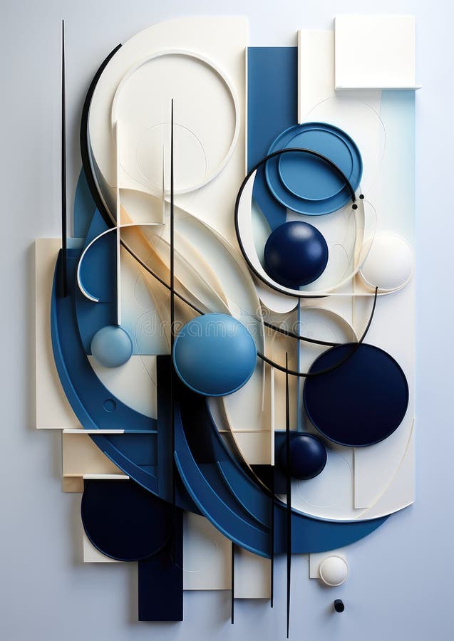 Modern Abstract Wall Decor. Generative AI Stock Illustration ...