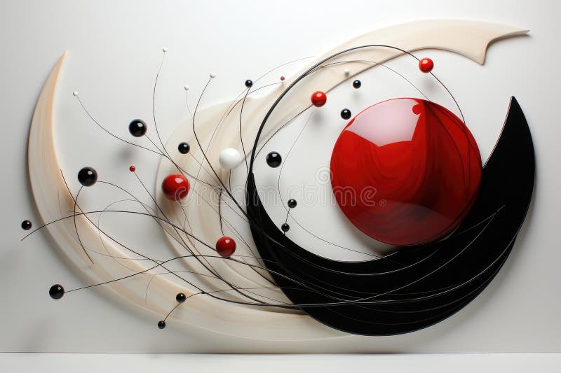 Modern Abstract Wall Decor. Generative AI Stock Illustration - Illustration of invitation, wall ...