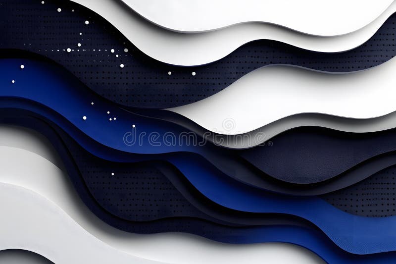 Modern Abstract Wave Design for Print and Digital Media Generative AI Stock Illustration ...