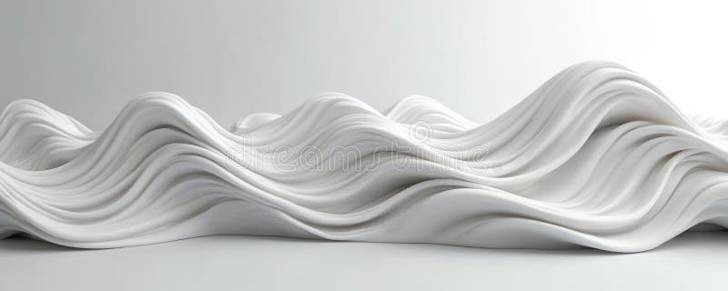 Modern Abstract Wave of White Fluid Forms Smooth Elegant Shapes ...