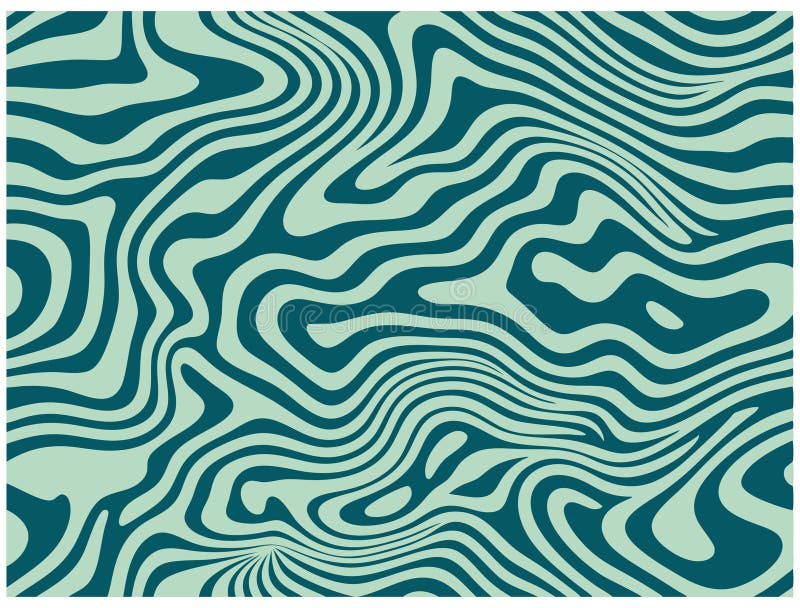 Abstract Wavy Pattern Organic Curves Teal Icon Vector Illustration ...