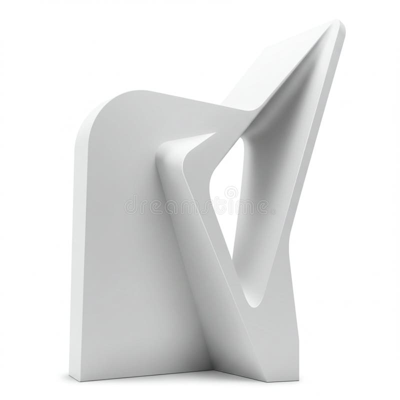 A Modern, Abstract White Chair Featuring a Sleek, Geometric Design. the ...