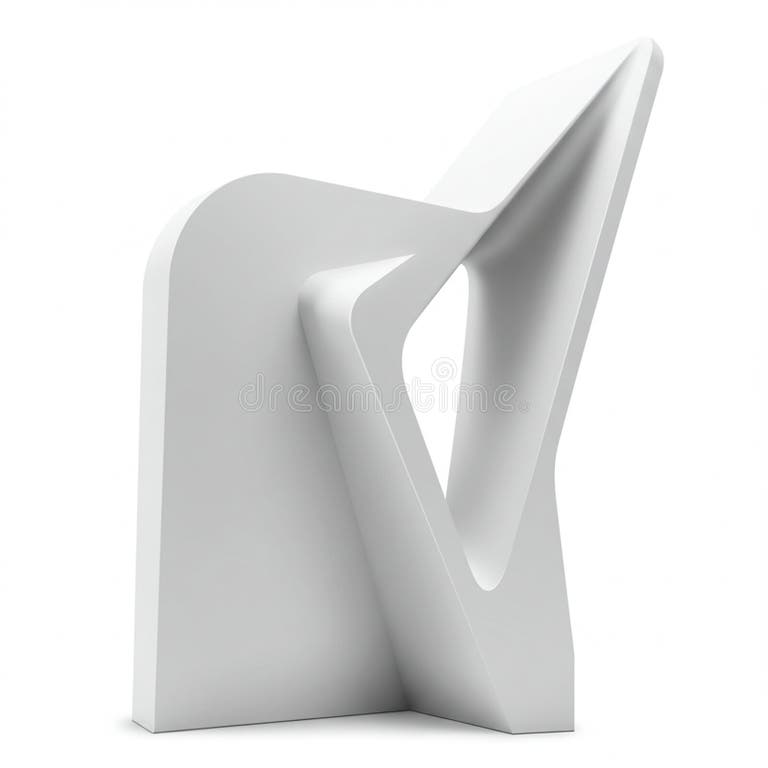 A Modern, Abstract White Chair Featuring a Sleek, Geometric Design. the ...