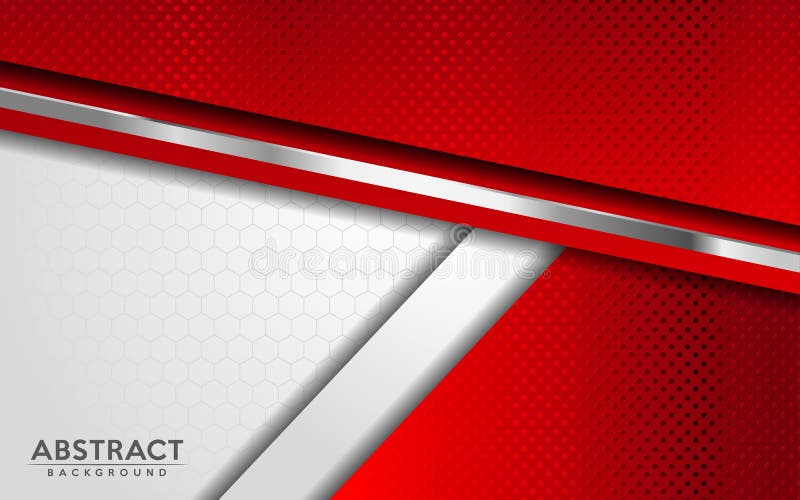 Modern Abstract White And Red Background With 3d Overlap Layers Effect