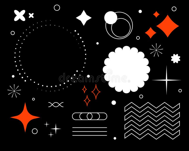 Modern and Abstract Y2k Retro Shapes in Collection Stock Vector ...