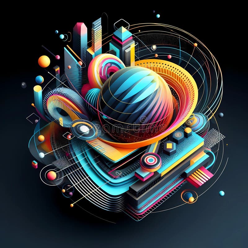 Abstract Art while Evoking Modernity and Design Trend. Stock ...