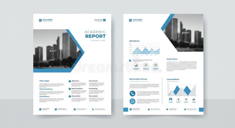 Modern Academic Report Template Stock Illustration - Illustration of ...