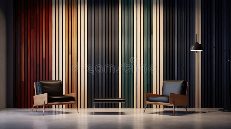 Modern Acoustic Panel: Vertical Wood Pattern with Alternating Color ...